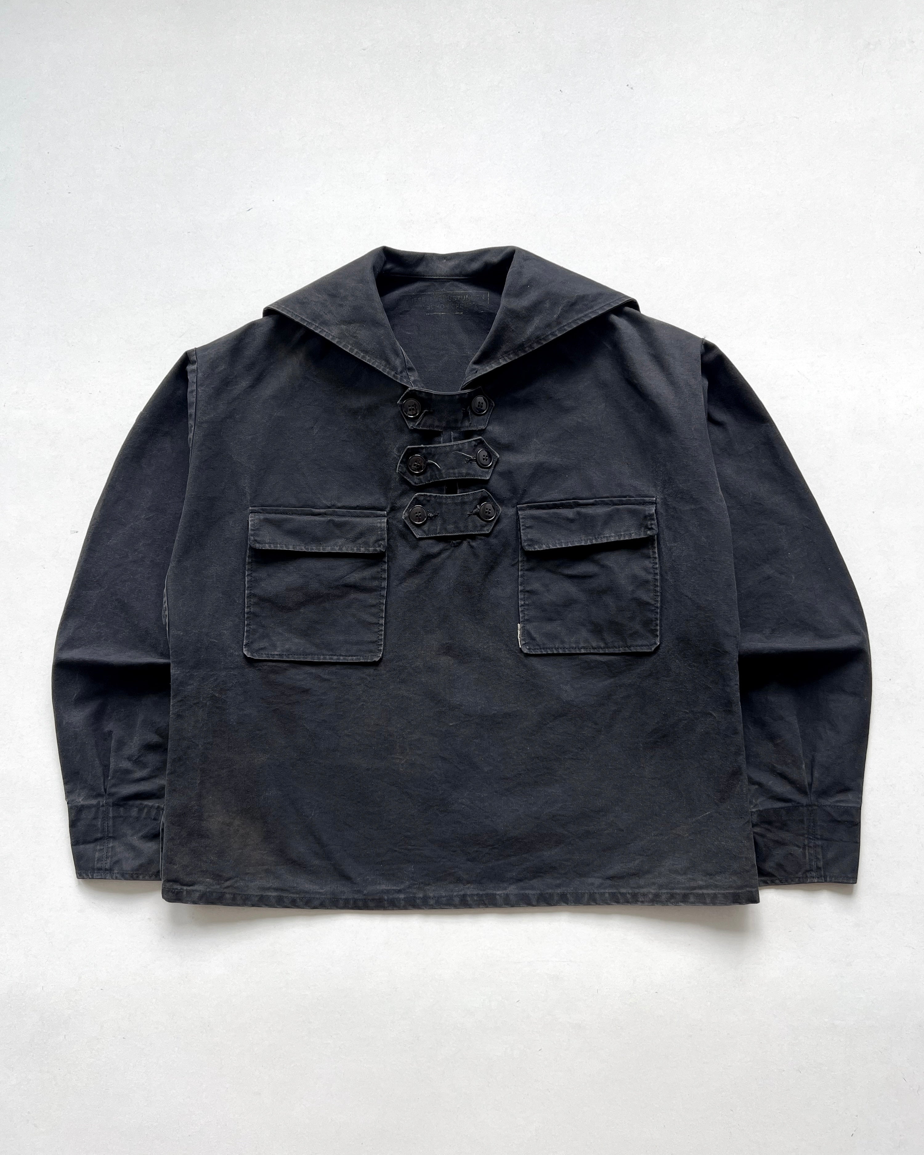 1960S BLACK GERMANY SAILOR SMOCK (XL) – exaghules