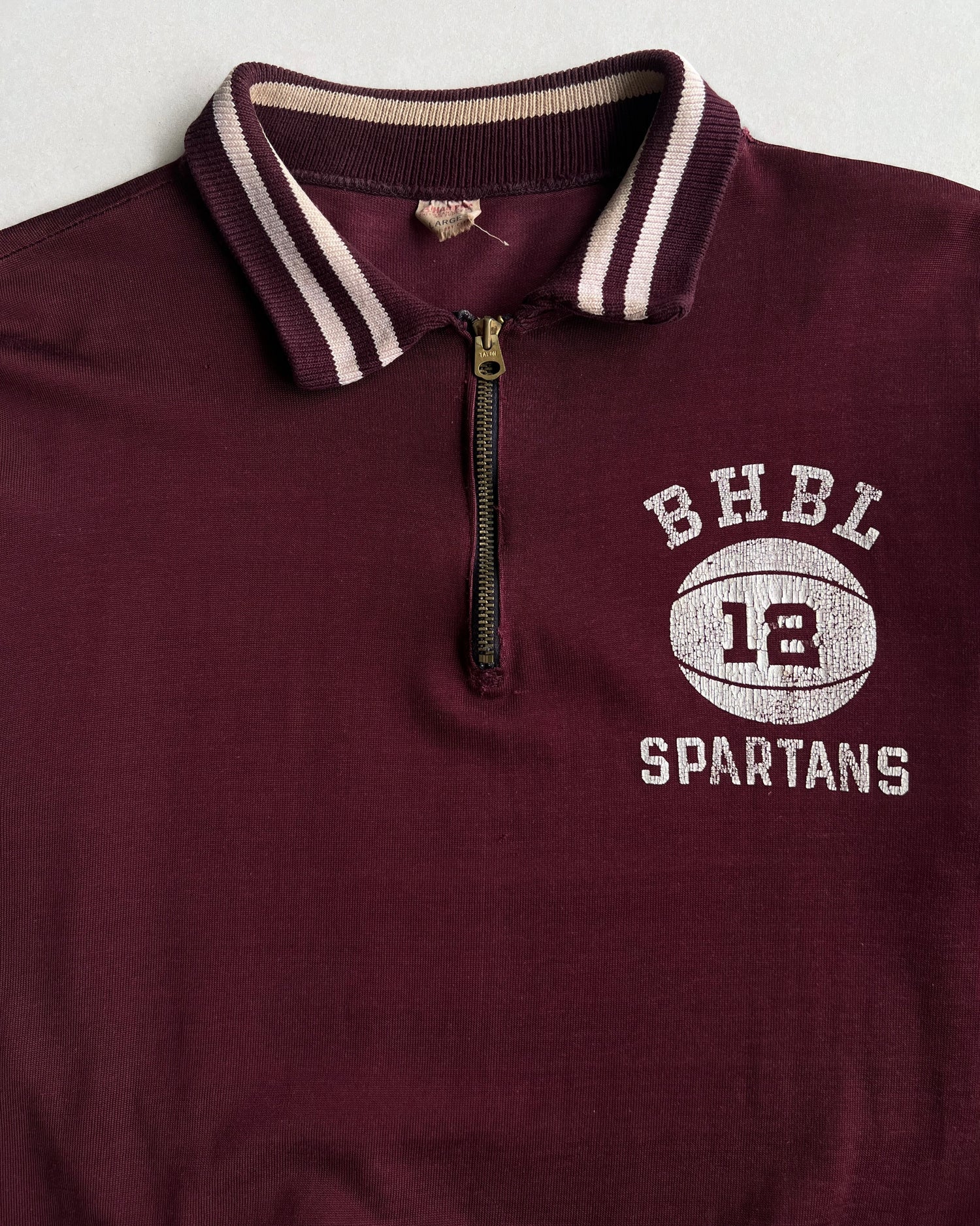 1950S CHAMPION 'BHBL SPARTANS' QUARTER-ZIP UNIFORM (L) – exaghules